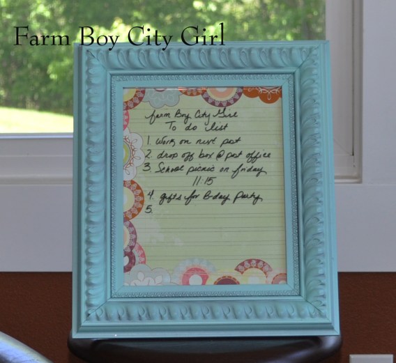 Picture Frame to Whiteboard